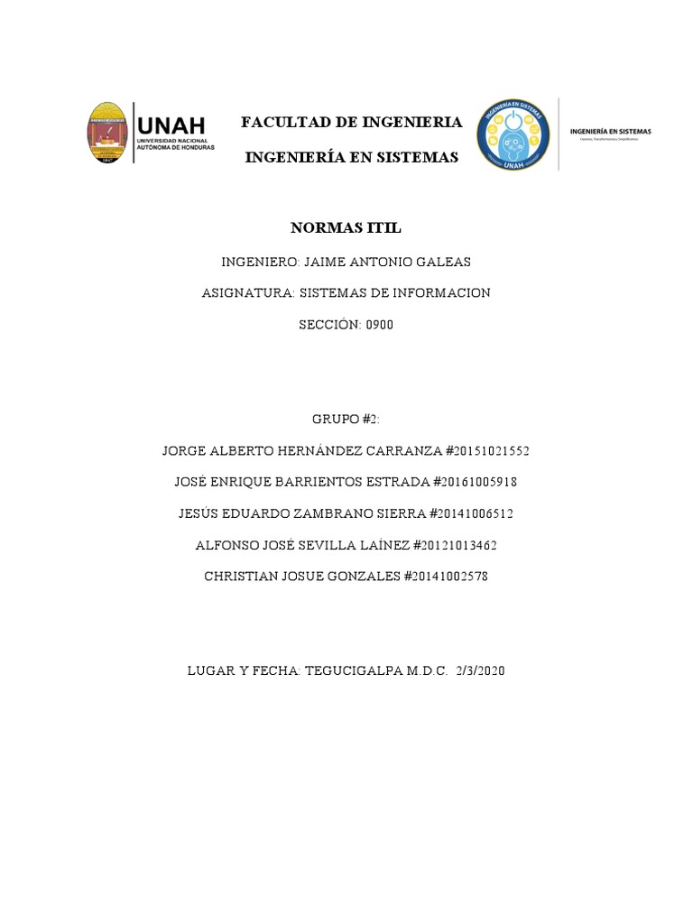 Tarea Normas ITIL | PDF | Itil | It Service Management