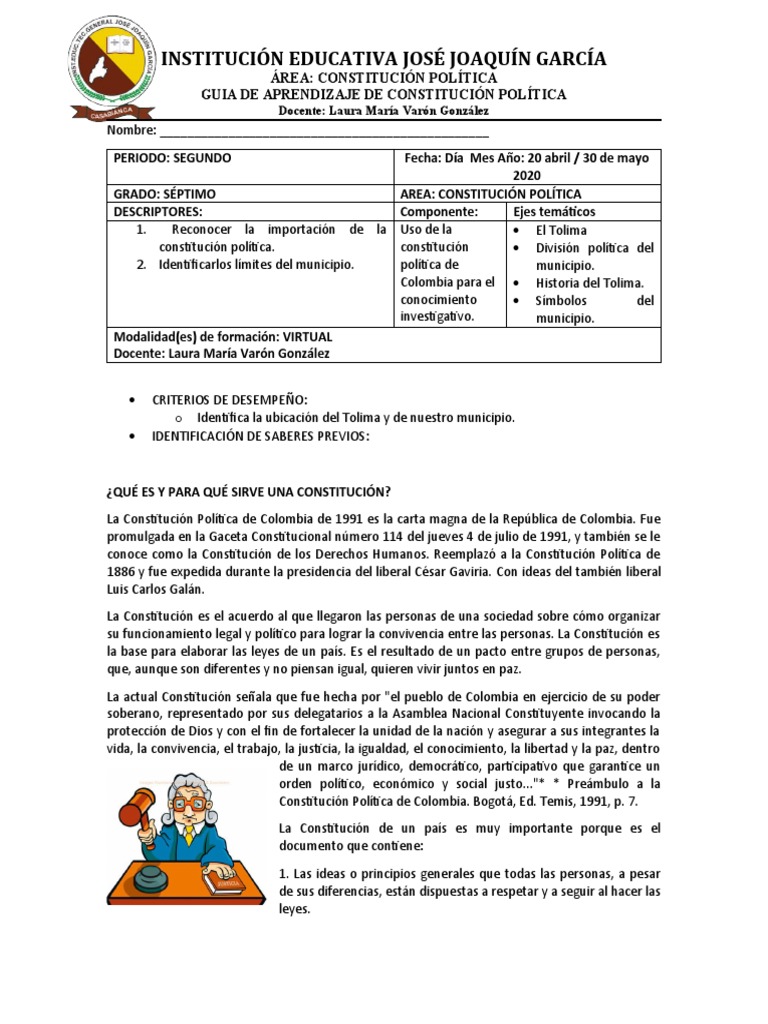 Guia Septimo Constitucion | PDF | Justicia | Crimen y violencia