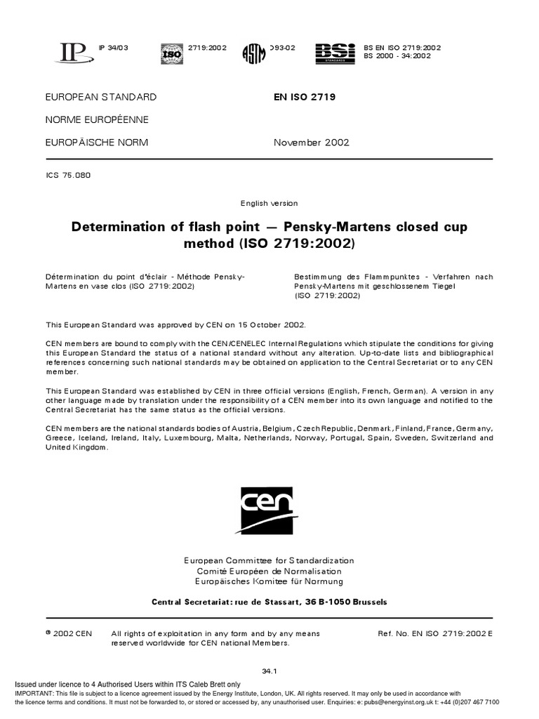 En Iso 2719 (En 22719 - Its Conversion) PDF | PDF | Flash (Photography ...