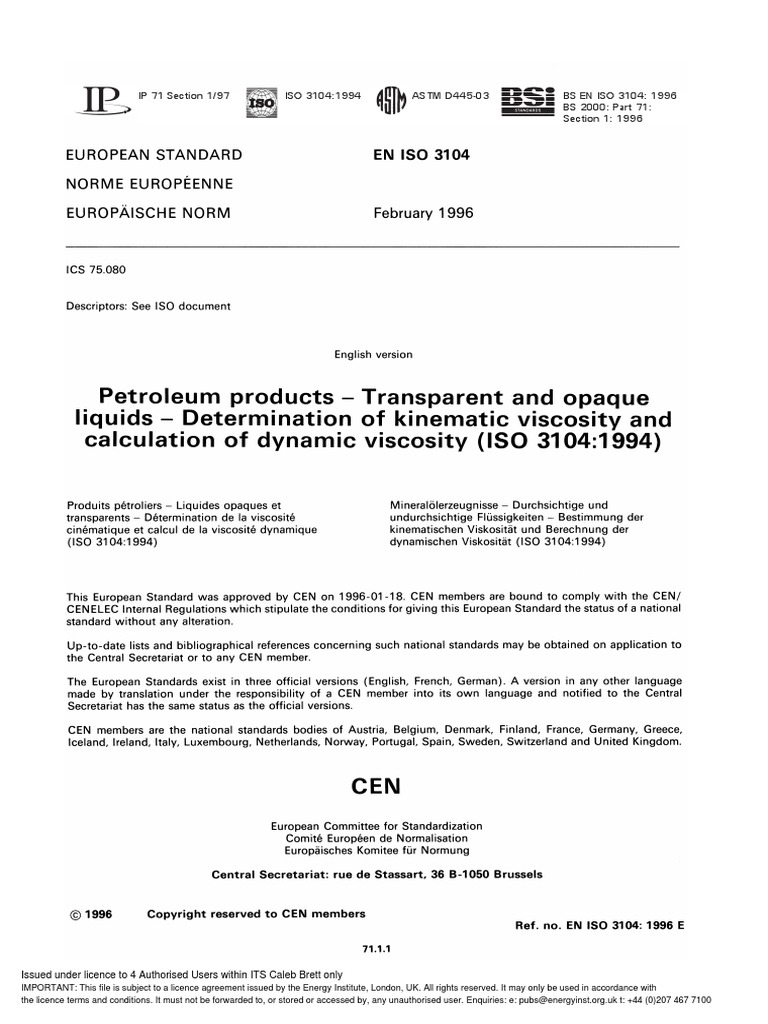 En Iso 3104 PDF | PDF | License | Intellectual Works