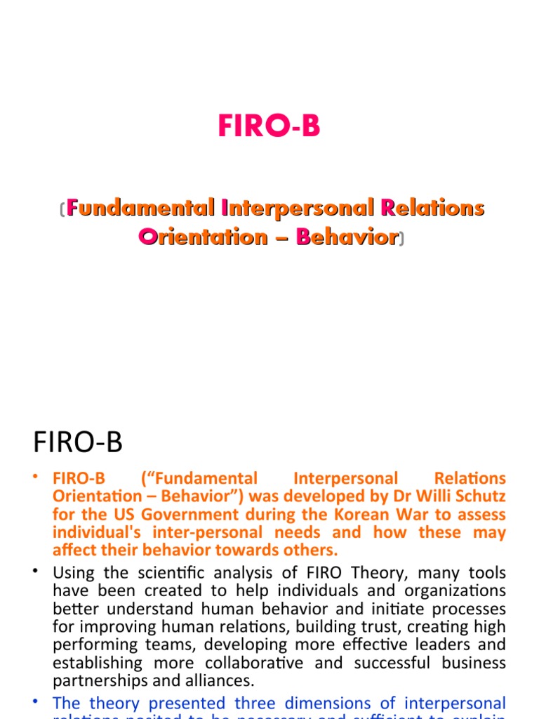 Understanding Human Behavior and Improving Interpersonal Relationships ...