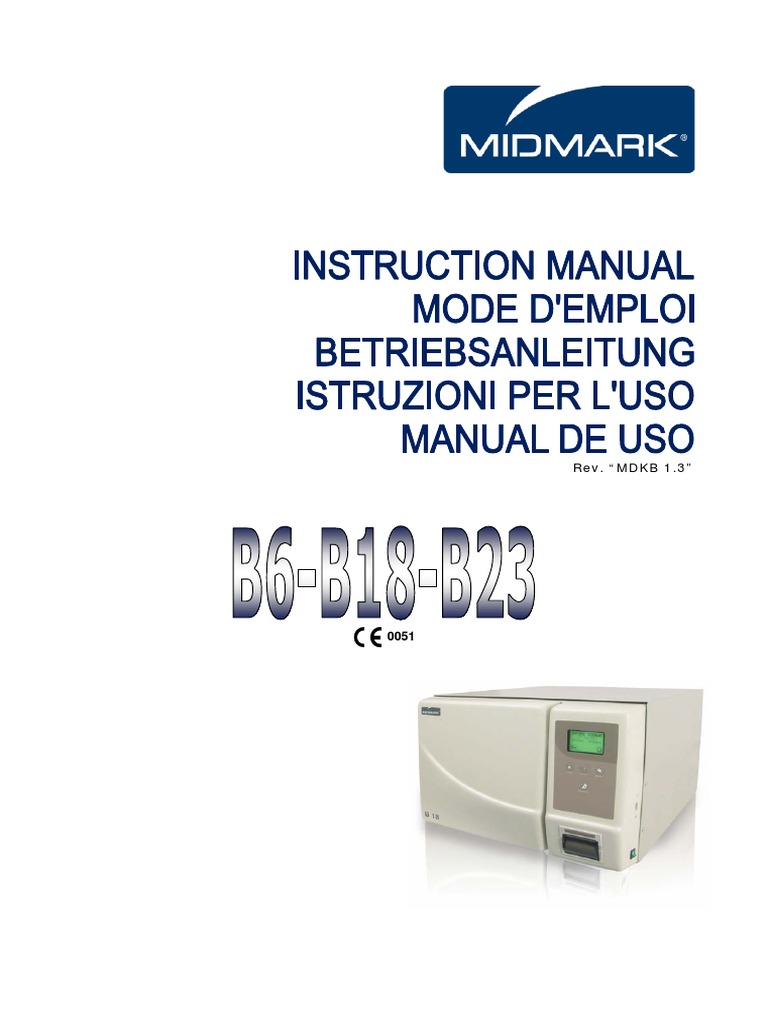 User Manual Promotal - AUTOCLAVES MIDMARK B6-B18-B23 PDF | PDF ...