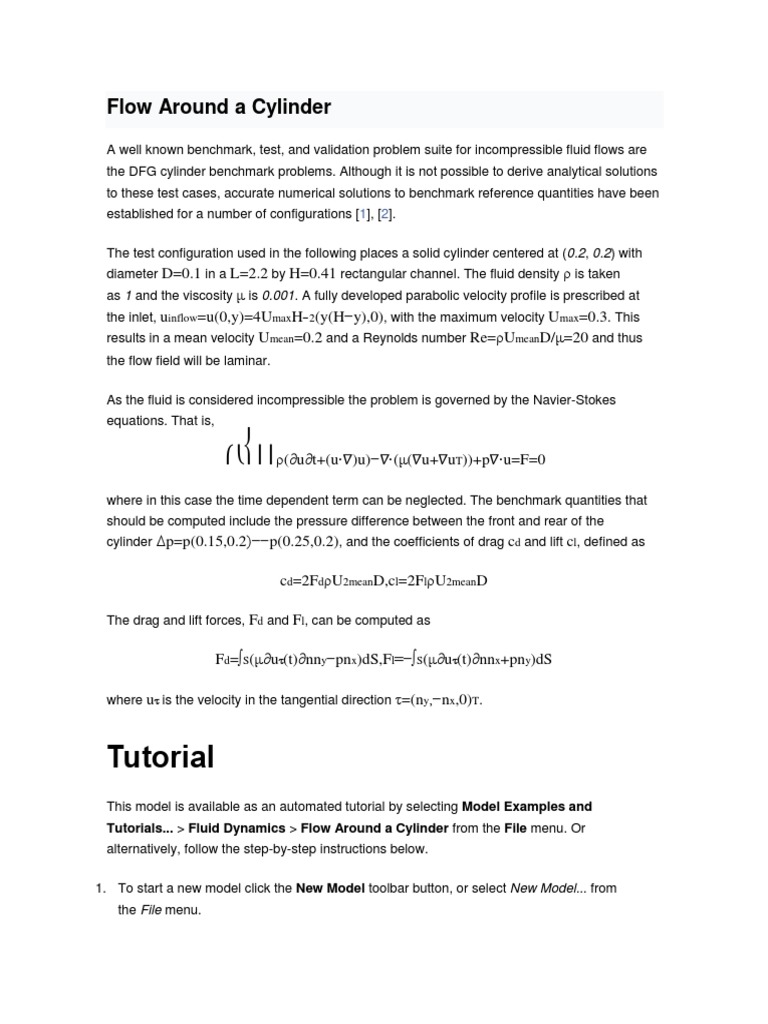 Cylinder Flow Dynamics Tutorial | PDF | Fluid Dynamics | Classical ...