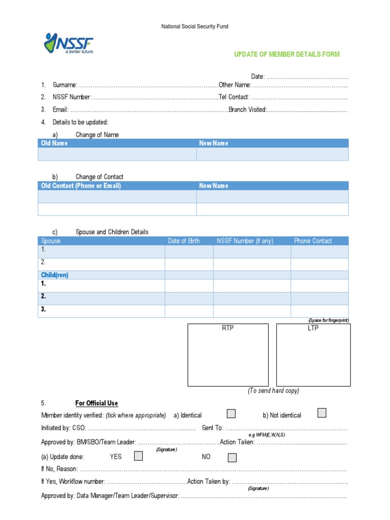Member Details Update Form | PDF