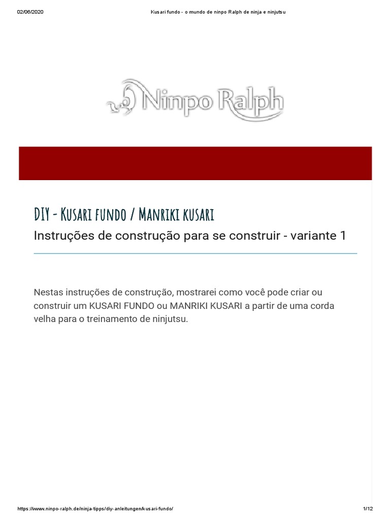 Kusari Fundo - o Mundo de Ninpo Ralph de Ninja e Ninjutsu | PDF