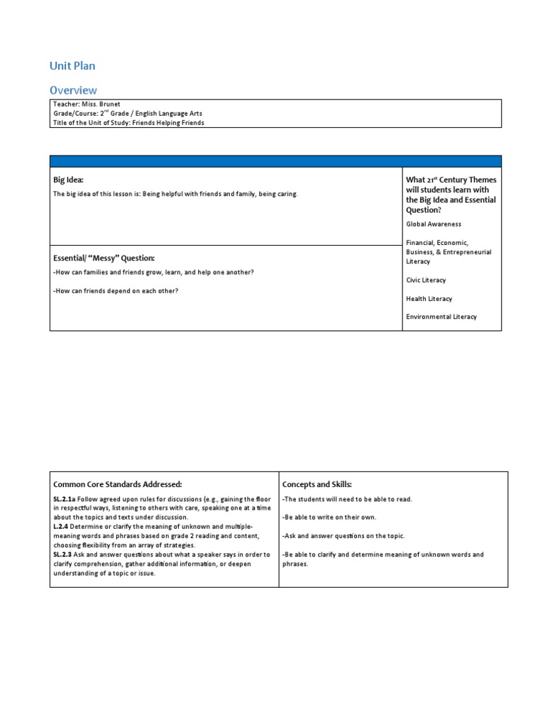 Unit Plan Template | PDF | Reason | Educational Assessment