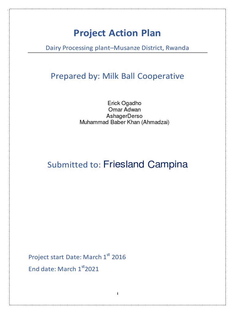 Action Plan - MBC.Livestock Group 4 PDF | PDF | Dairy | Dairy Farming