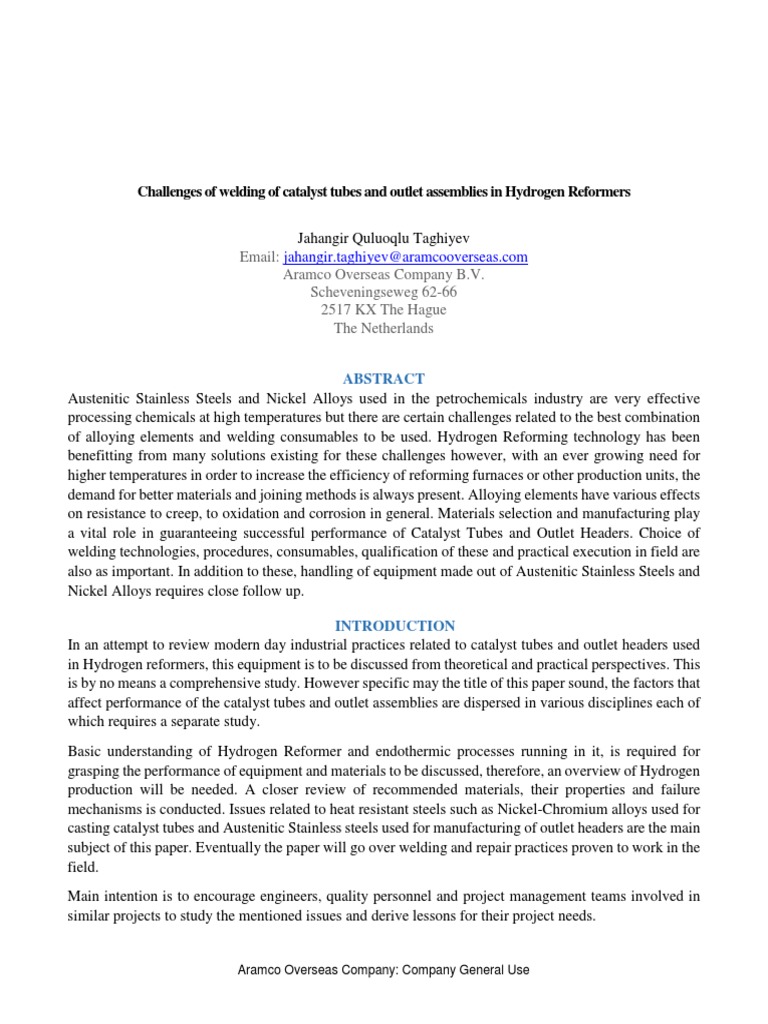 Challenges of Welding of Catalyst Tubes | PDF | Creep (Deformation) | Steel