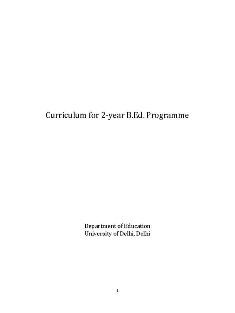 B.Ed. Two Year Structure and Outline | PDF | Social Science | Pedagogy