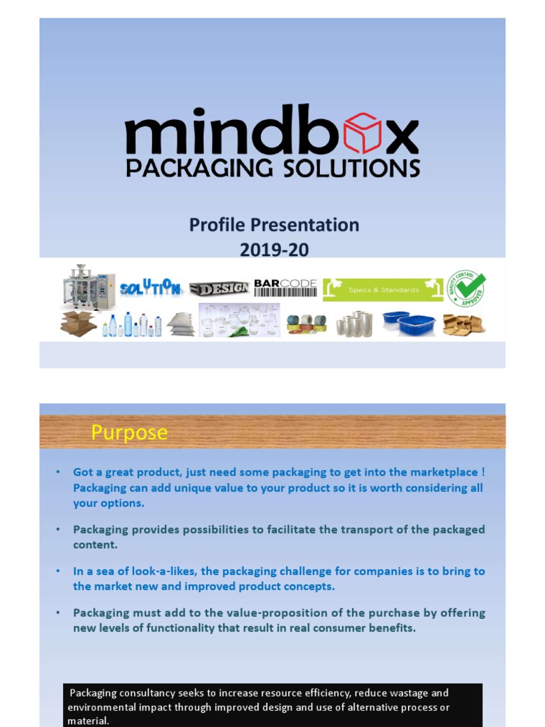 Mindbox Packaging Profile Presentation | PDF | Packaging And Labeling ...