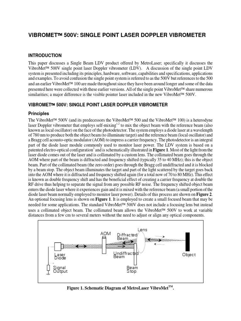 Vibromet : 500V: Single Point Laser Doppler Vibrometer | PDF | Doppler ...