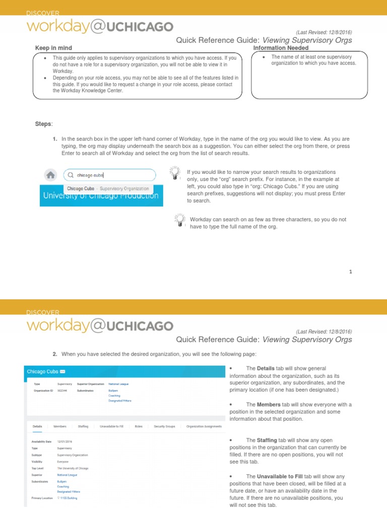 Workday Supervisory Org Guide | PDF | Software | Computing