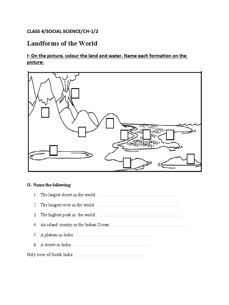 Landforms of The World: Class 4/social Science/Ch-1/2 | PDF