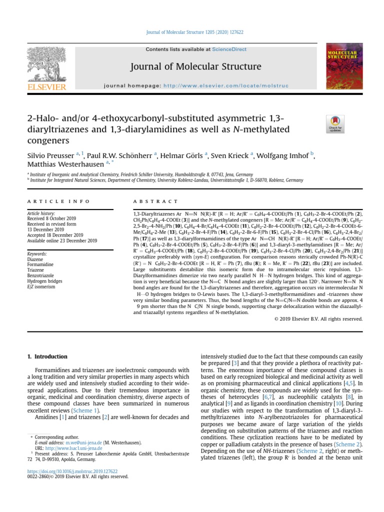 J-Mol-Struct-2020-substituted Asymmetric 1,3-Diaryltriazenes and 1,3 ...