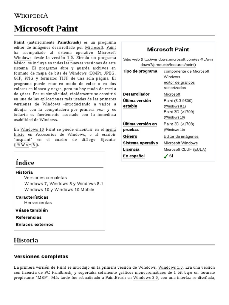 Informacion Microsoft Paint | PDF | Arquitectura de Computadores ...