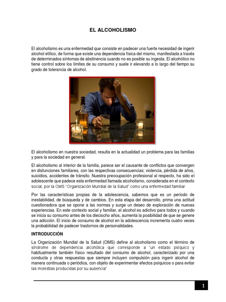 Alcoholismo Y Causa | PDF | Alcoholismo | La dependencia de sustancias