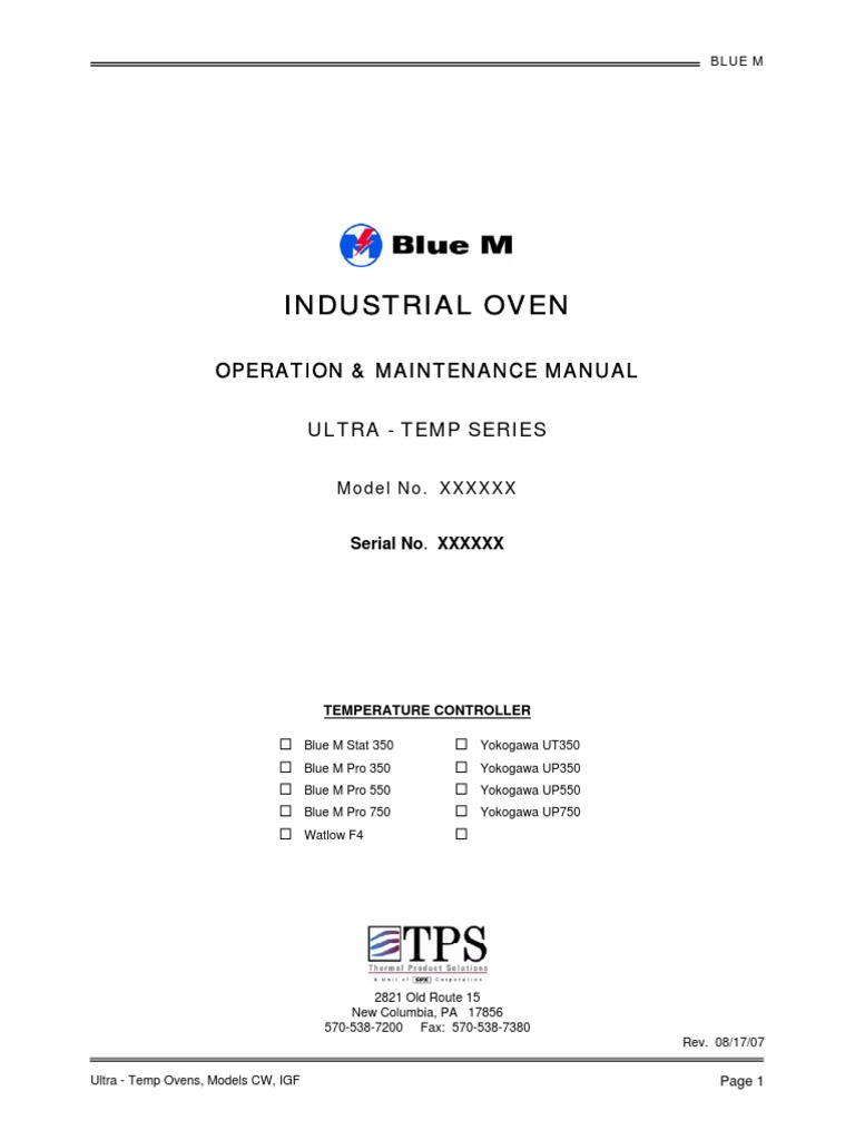 Blue-M Ultra-Temp-Series Oven Manual | PDF | Atmosphere Of Earth | Gases
