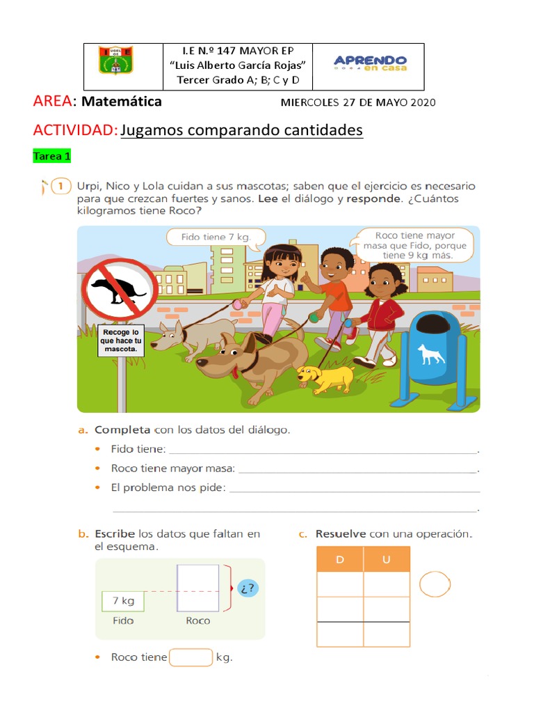 Jugamos Comparando Cantidades | PDF