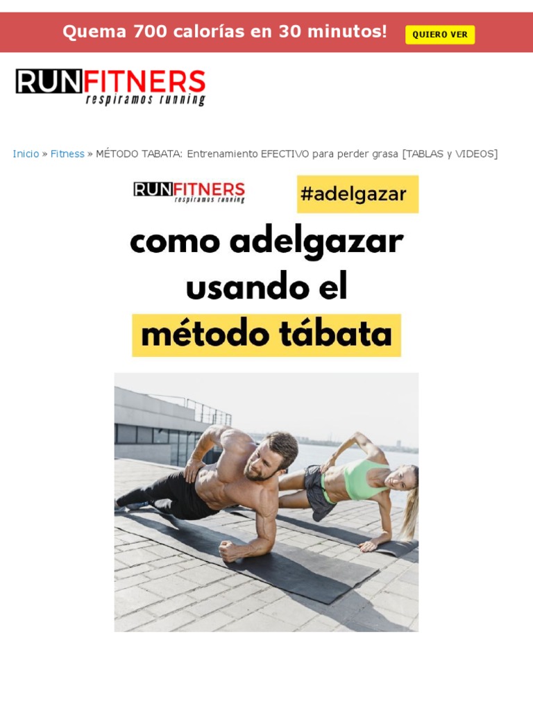 Metodo Tabata - Rutinas y Ejercicios | PDF | Entrenamiento de fuerza | Aptitud física
