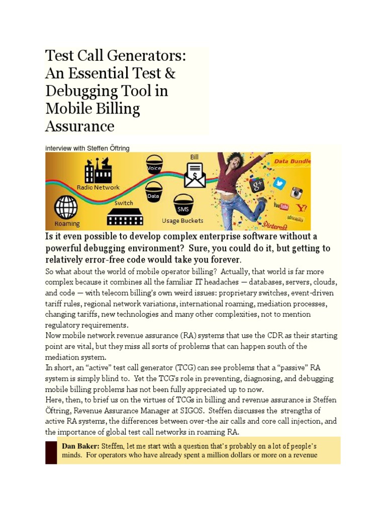 Test Call Generators | Download Free PDF | Prepaid Mobile Phone | Roaming