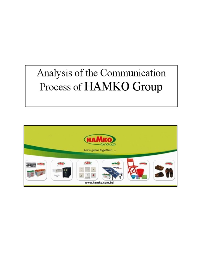 Analysis of Communication Process of HAMKO Group | PDF | Survey Methodology | Science