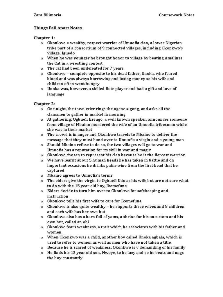 Things Fall Apart Notes | PDF