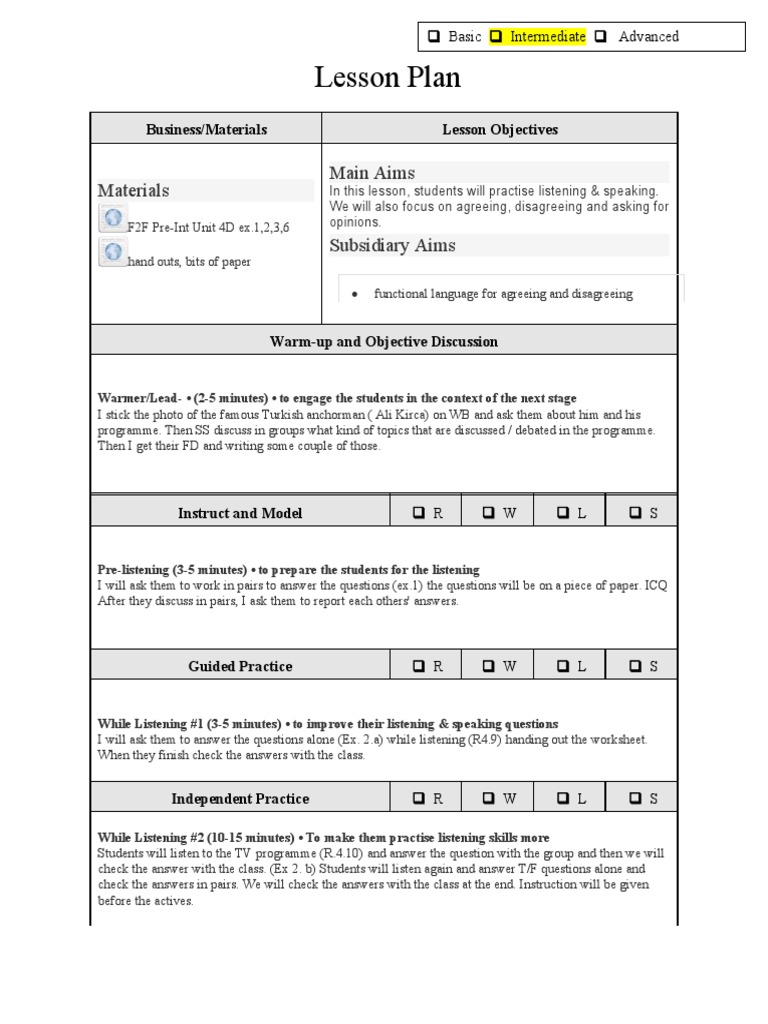 Lesson Plan: Materials Main Aims | PDF | Education Theory | Semiotics