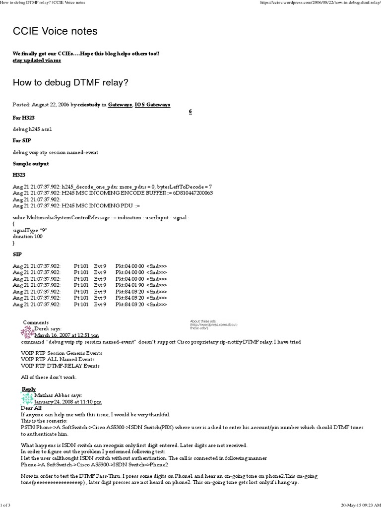 How To Debug DTMF Relay. | PDF | Computer Mediated Communication | Media Technology