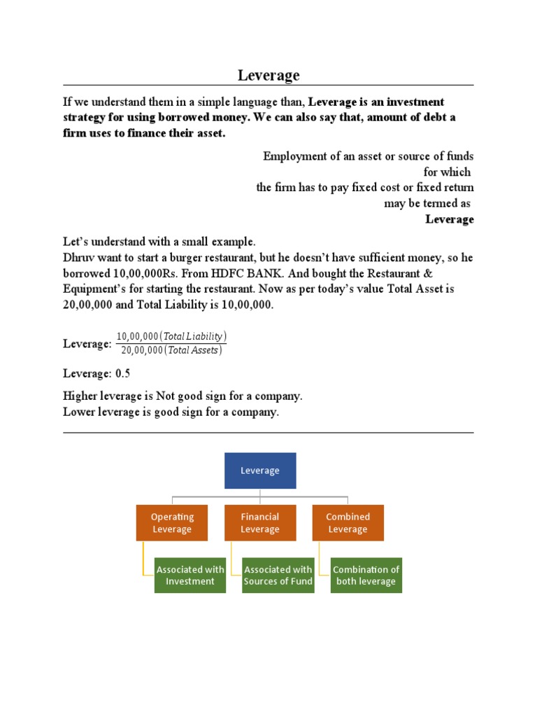 Leverage Notes by Dhruv | PDF | Leverage (Finance) | Financial Accounting