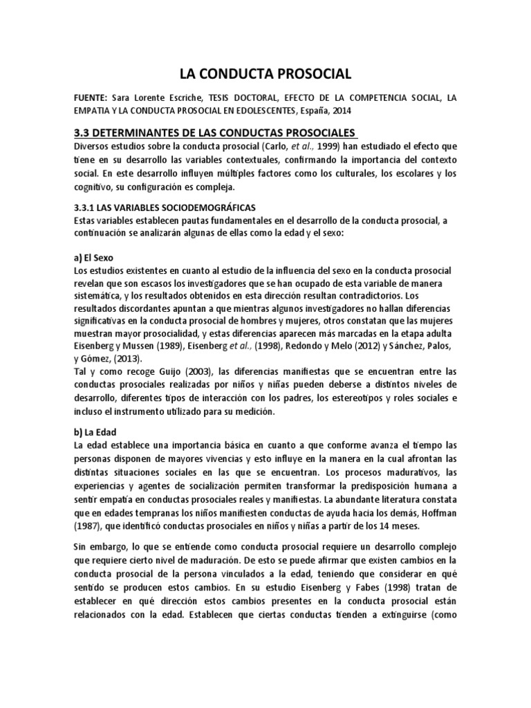 B - La Conducta Prosocial | PDF | Altruismo | Comportamiento