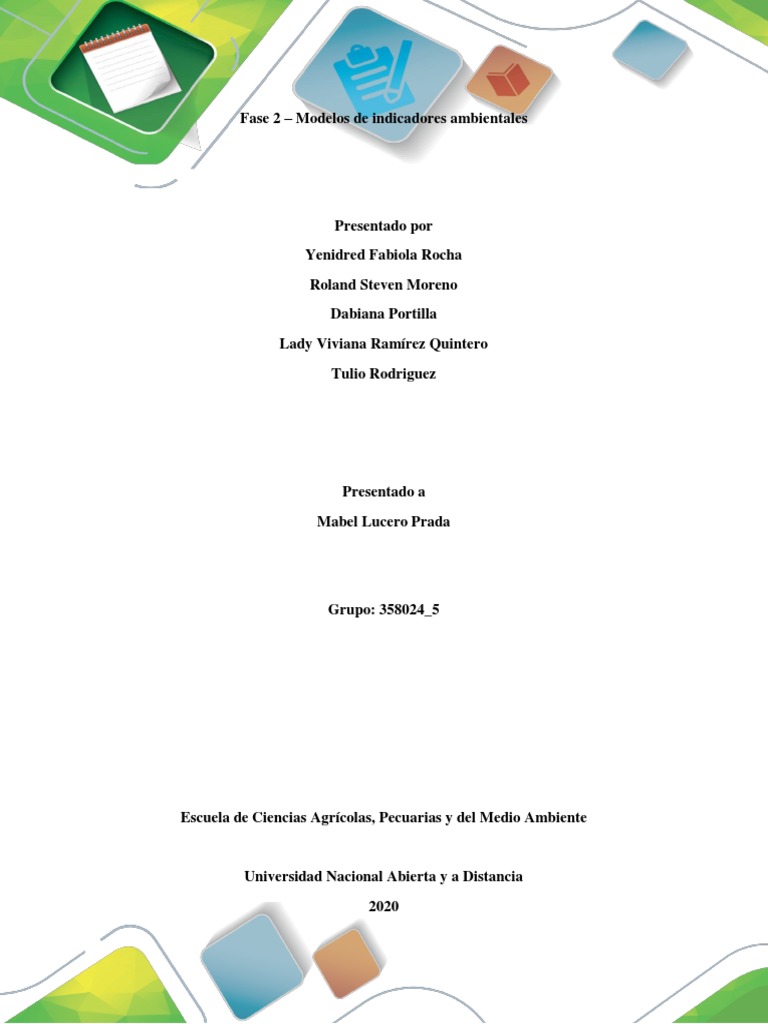 Fase 2 Definicion de Indicadores Ambientales - 358024 - Final | PDF | Sustentabilidad ...