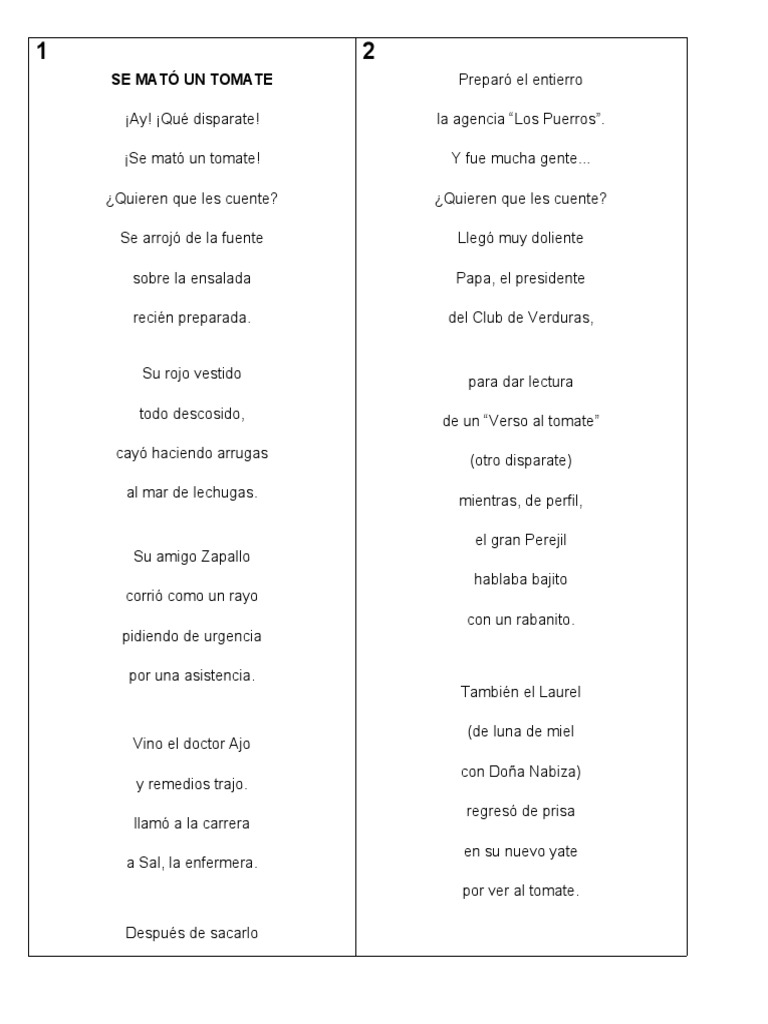 Poema Figuras Literarias | PDF | Vegetales | Alimentos