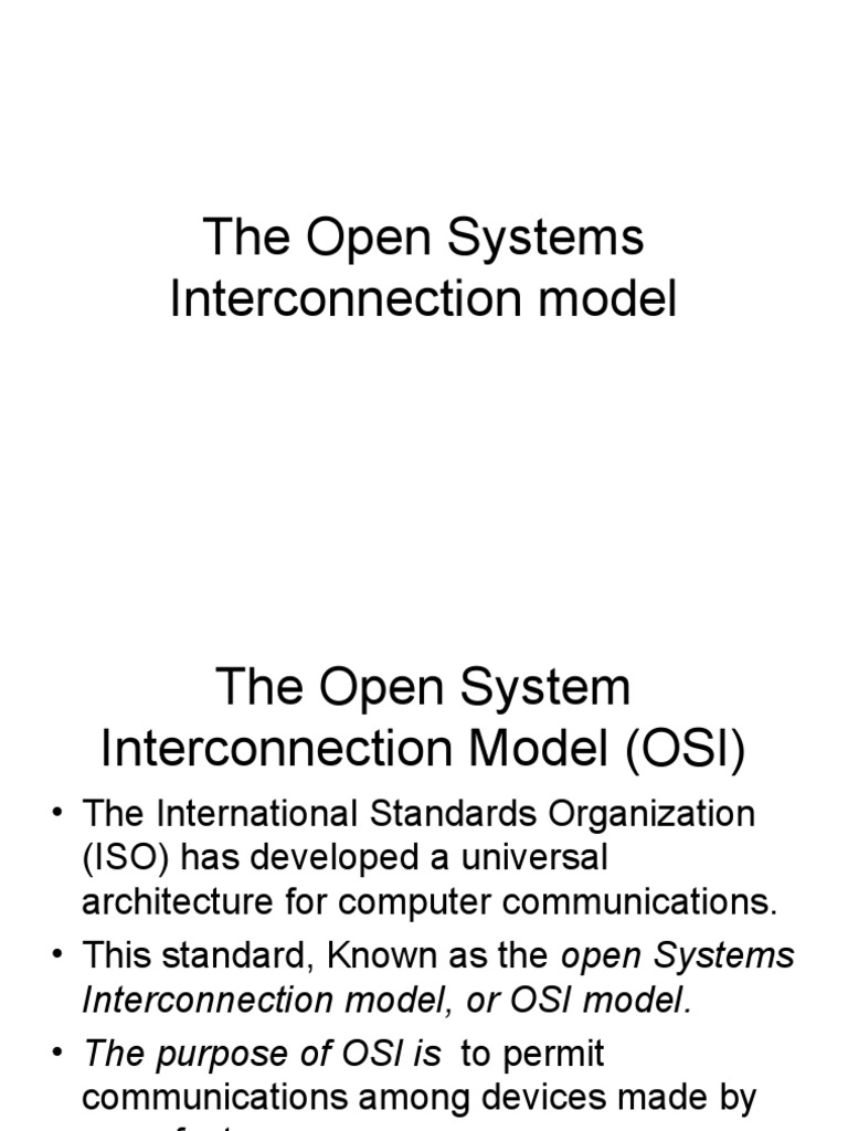 The Open Systems Interconnection Model | Download Free PDF | Osi Model | Computer Network