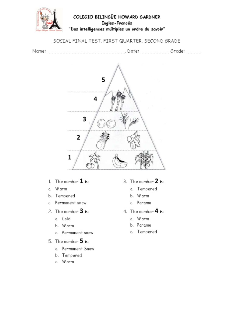 Social Final Test, Second Grade | PDF
