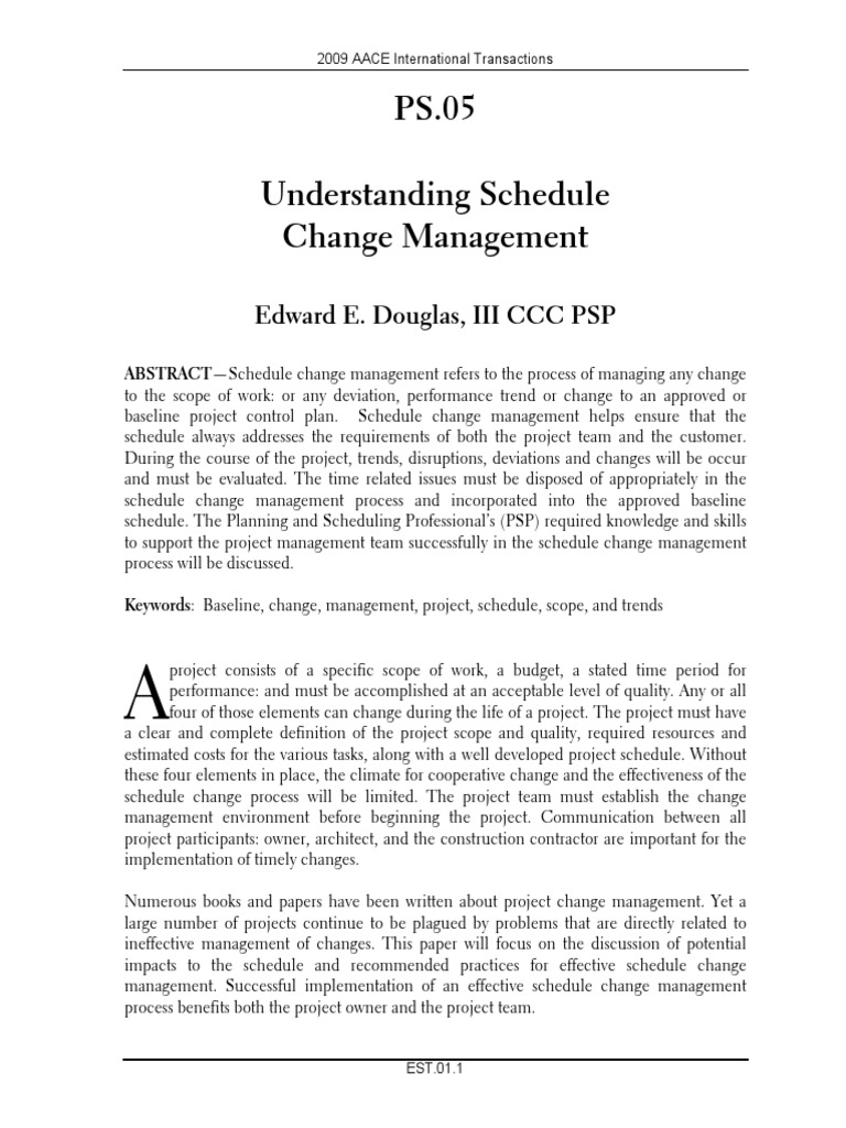 Schedule Change Management | PDF | Project Management | Business