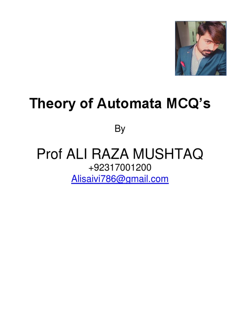 Theory of Automata MCQ'S: Prof Ali Raza Mushtaq | PDF | Theory Of ...