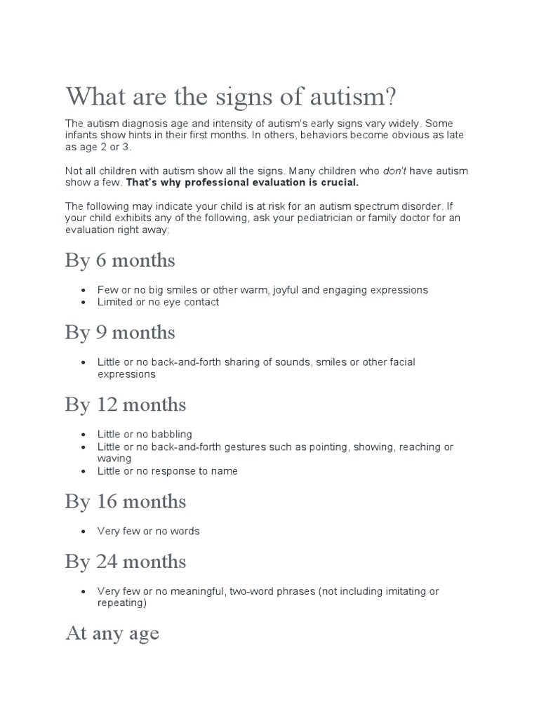 What Are The Signs of Autism | PDF | Autism | Autism Spectrum