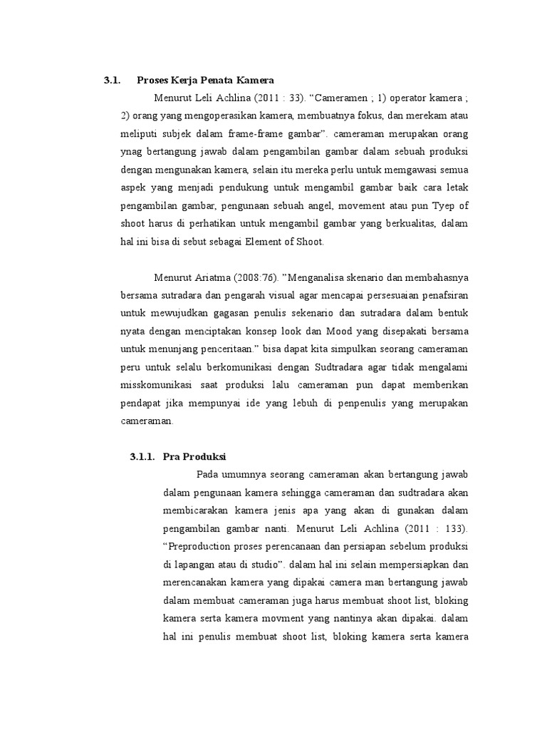 Panduan Kerja Penata Kamera | PDF