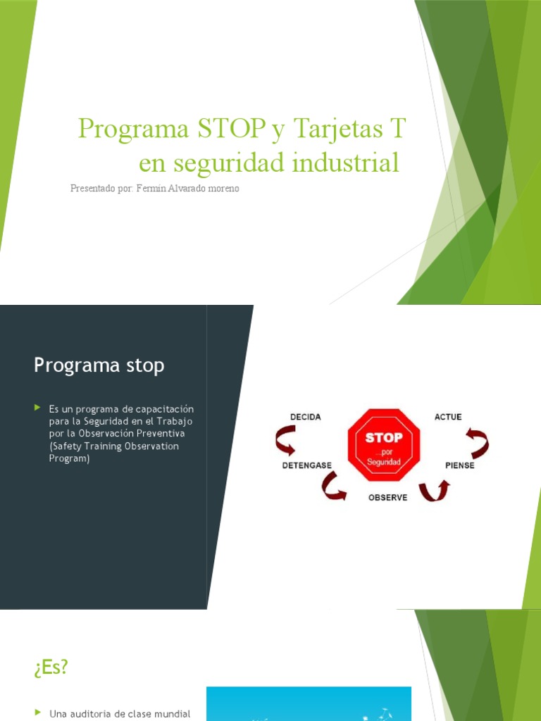 Programa STOP y Tarjetas T en Seguridad Industrial | PDF