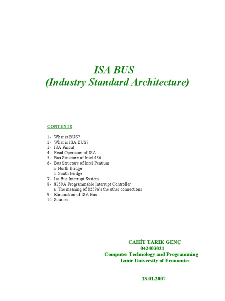 ISA BUS Raporu | PDF | Personal Computing | Classes Of Computers