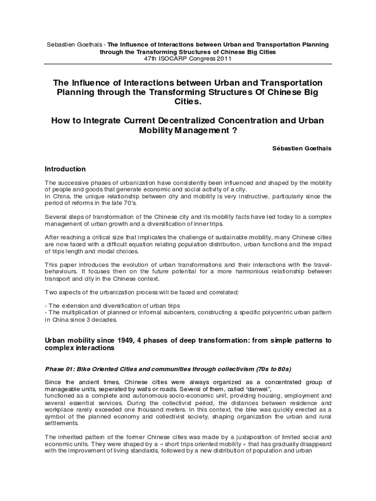 Sebastien Goethals - 47th ISOCARP Congress 2011 | PDF | Rapid Transit ...