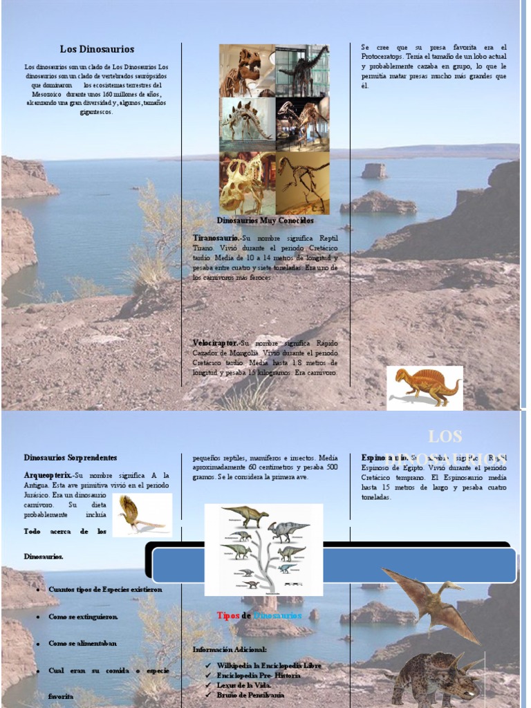 Triptico Dinosaurios | PDF | Dinosaurios | Cretáceo