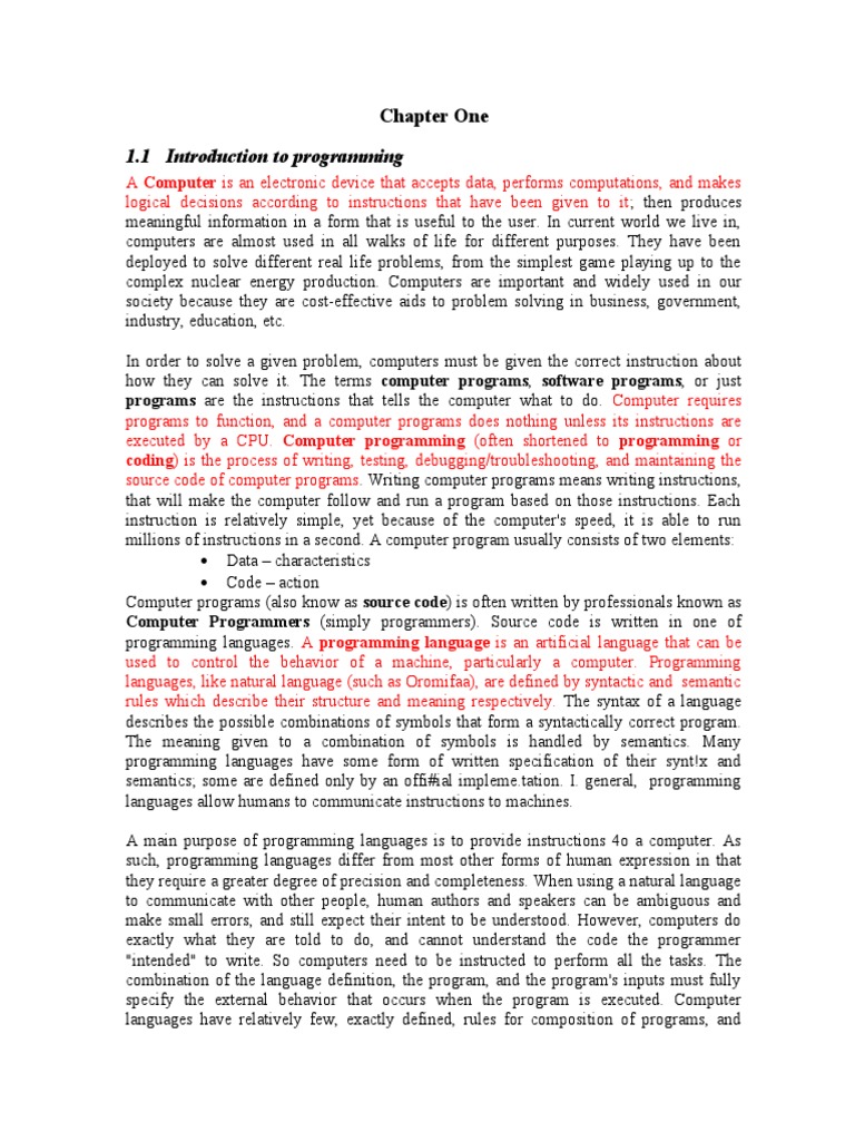 Chapter 1 - Computer Programming | PDF | Computer Programming ... Chapter 1 - Computer Programming | PDF | Computer Programming ...