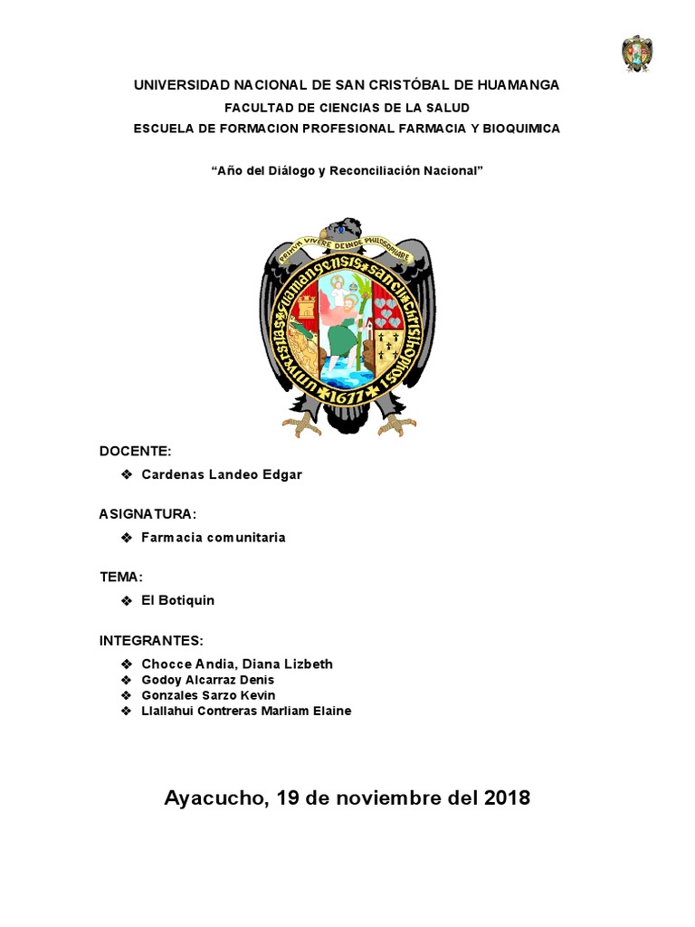 Importancia del Botiquín Comunitario | PDF | Farmacéutico ...