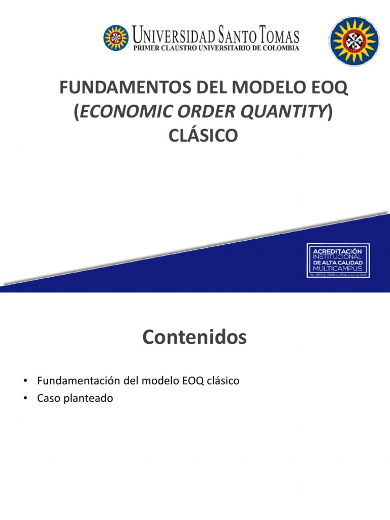 2d. Fundamentos Del Modelo EOQ Clásico | PDF | Inventario ...
