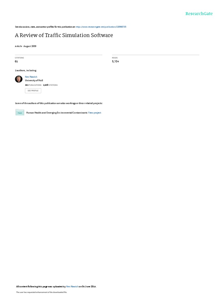 A Review of Traffic Simulation Software | PDF | 3 D Computer Graphics ...