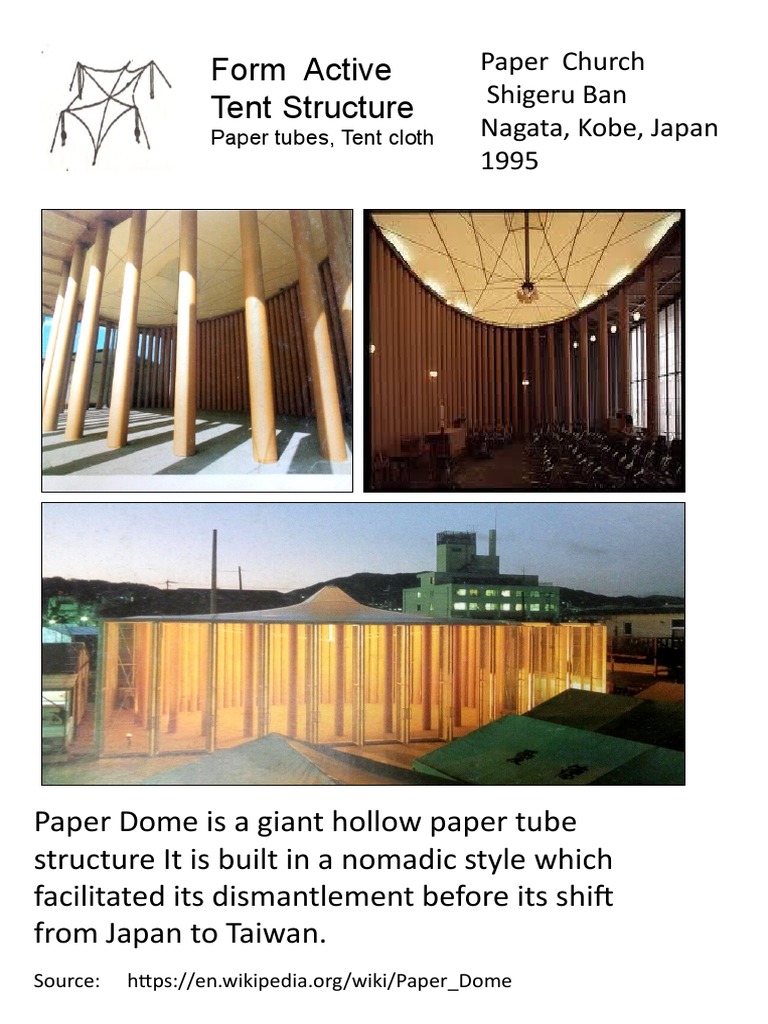 Form Active Tent Structure: Paper Church Shigeru Ban Nagata, Kobe ...