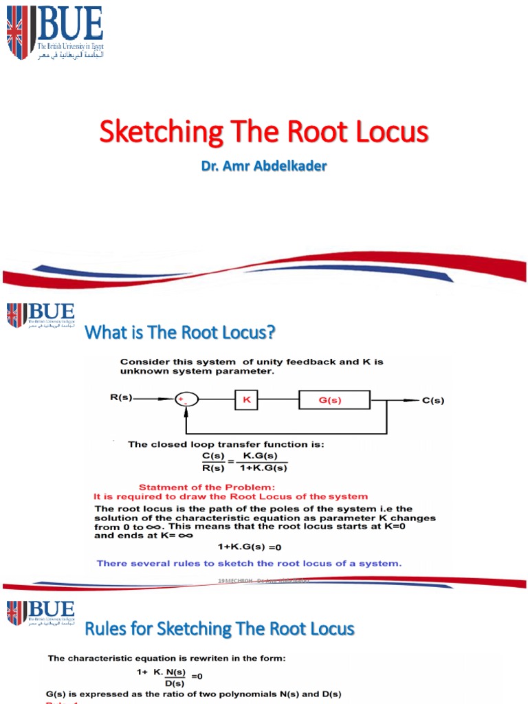 Sketching The Root Locus Dr Amr Abdelkader Pdf