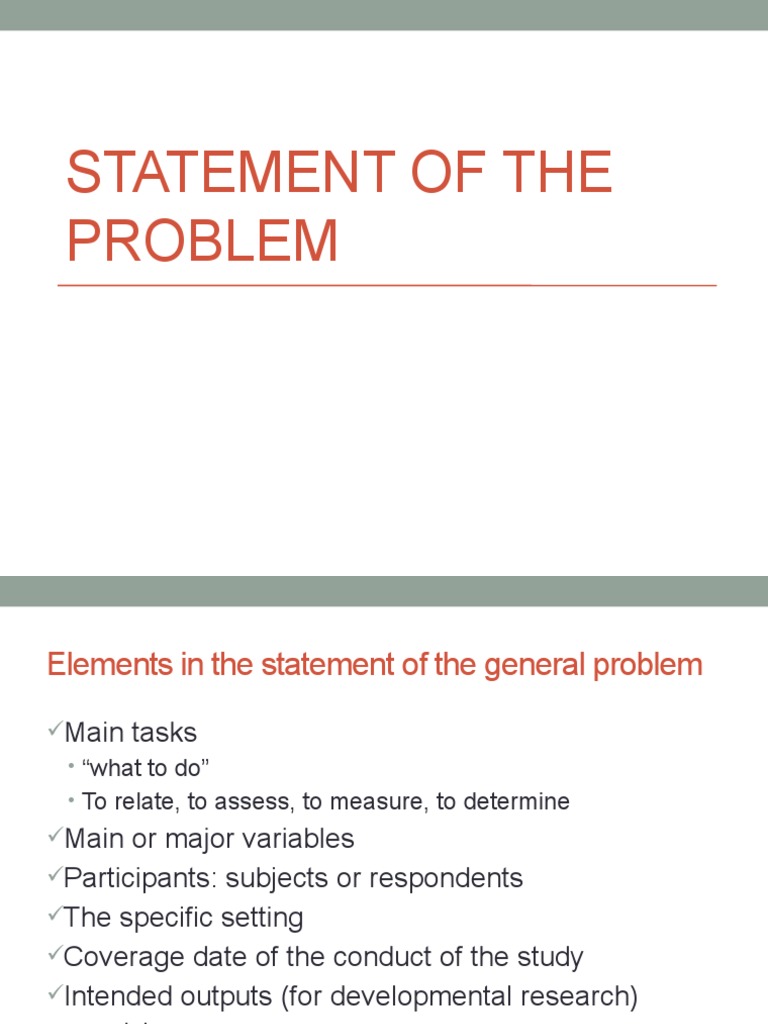 Research Problem Statement Guidelines | PDF