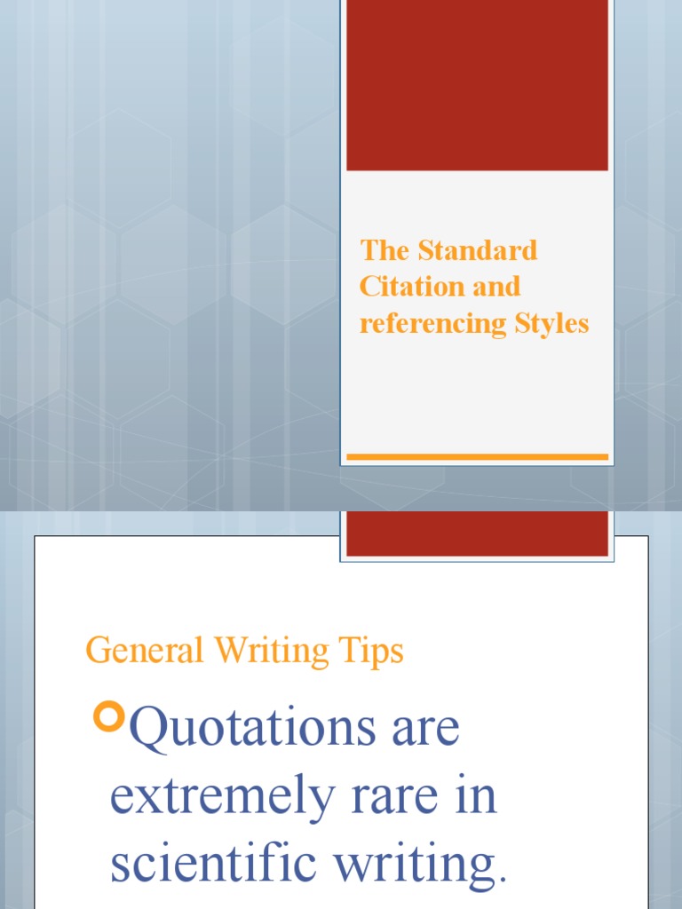 The Standard Citation and Referencing Styles | PDF | Marriage | Thesis